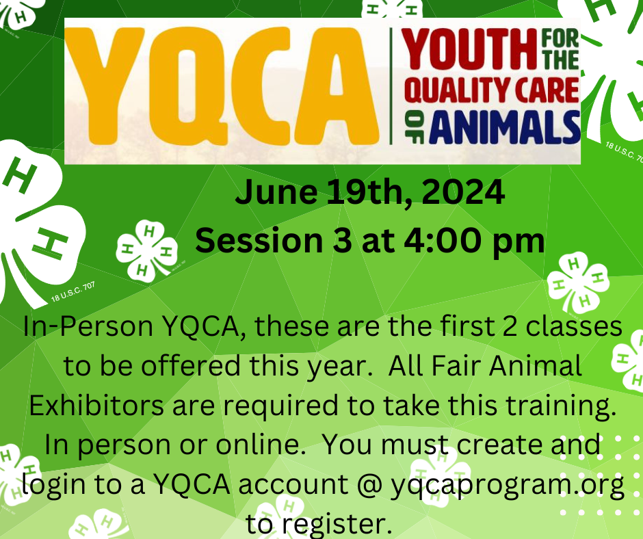 YQCA In-Person Training #3 – Extension Lincoln County