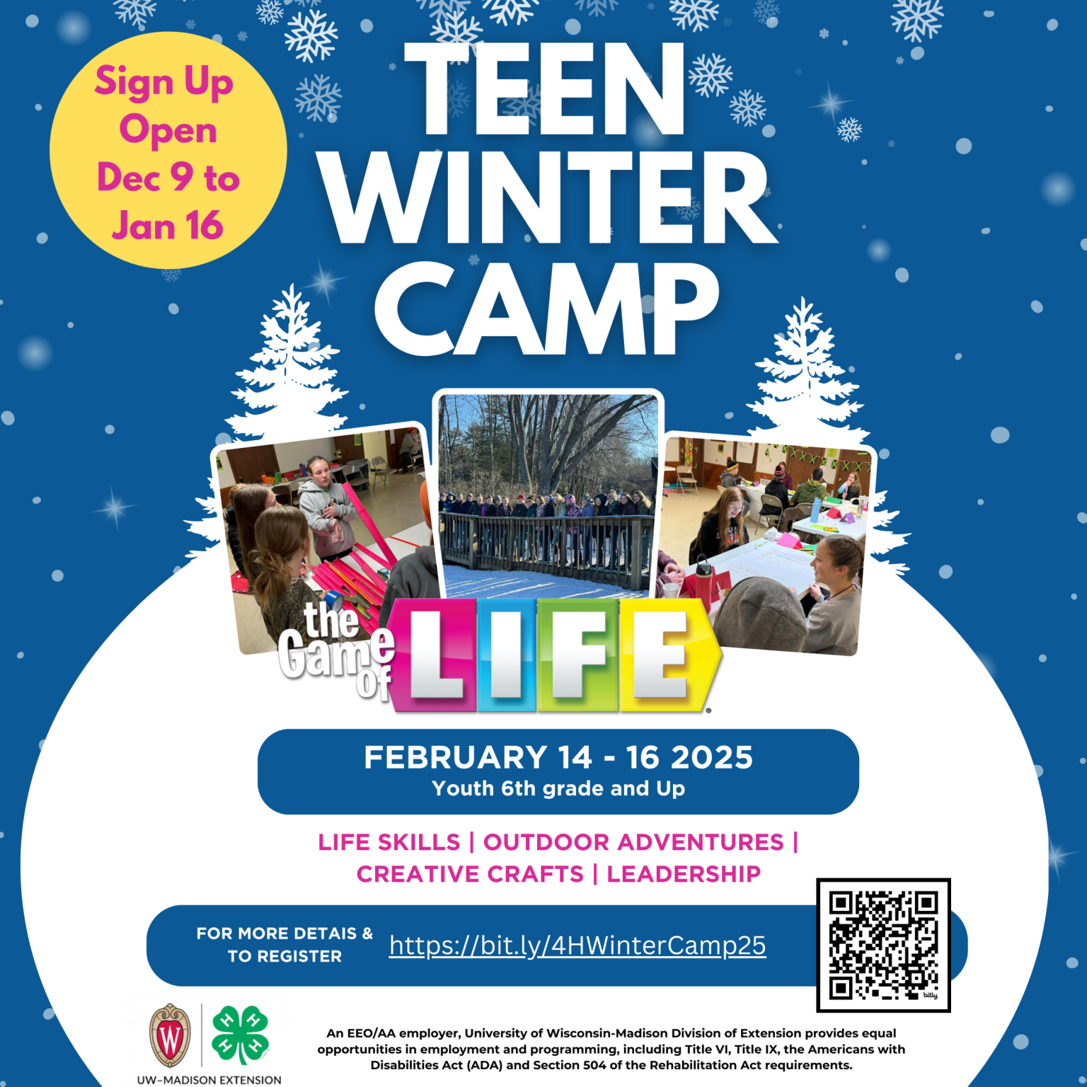 Teen Winter Camp 2024: The Game of Life – Extension Lincoln County