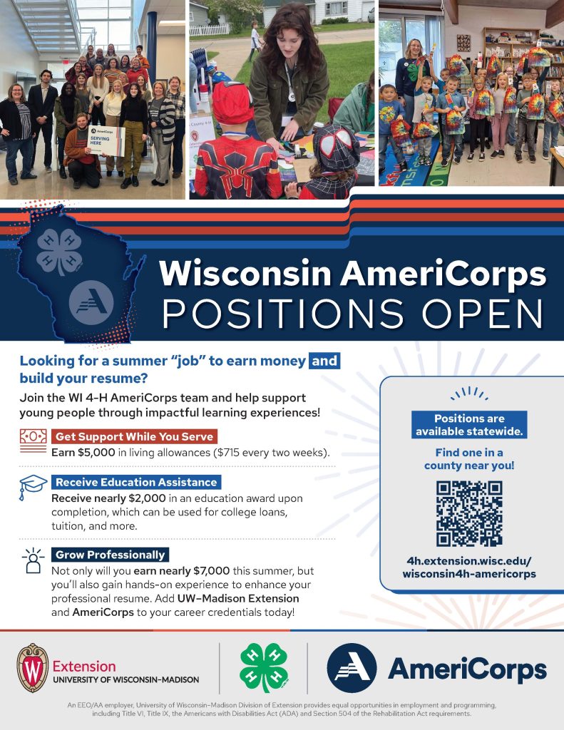 Lincoln Co. 4-H AmeriCorps Summer position open – Extension Lincoln County
