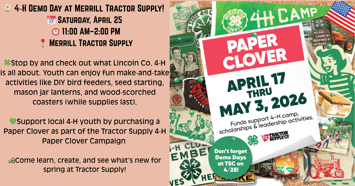 🌼 4‑H Demo Day at Merrill Tractor Supply! – Extension Lincoln County
